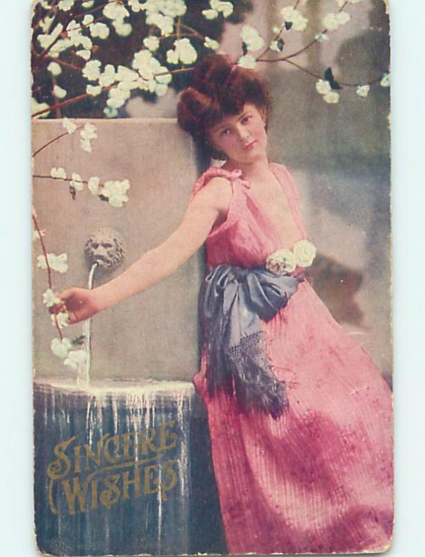 1909 Pretty Girl Trying To Look Sexy In Risque Dress o9482 | Topics ...