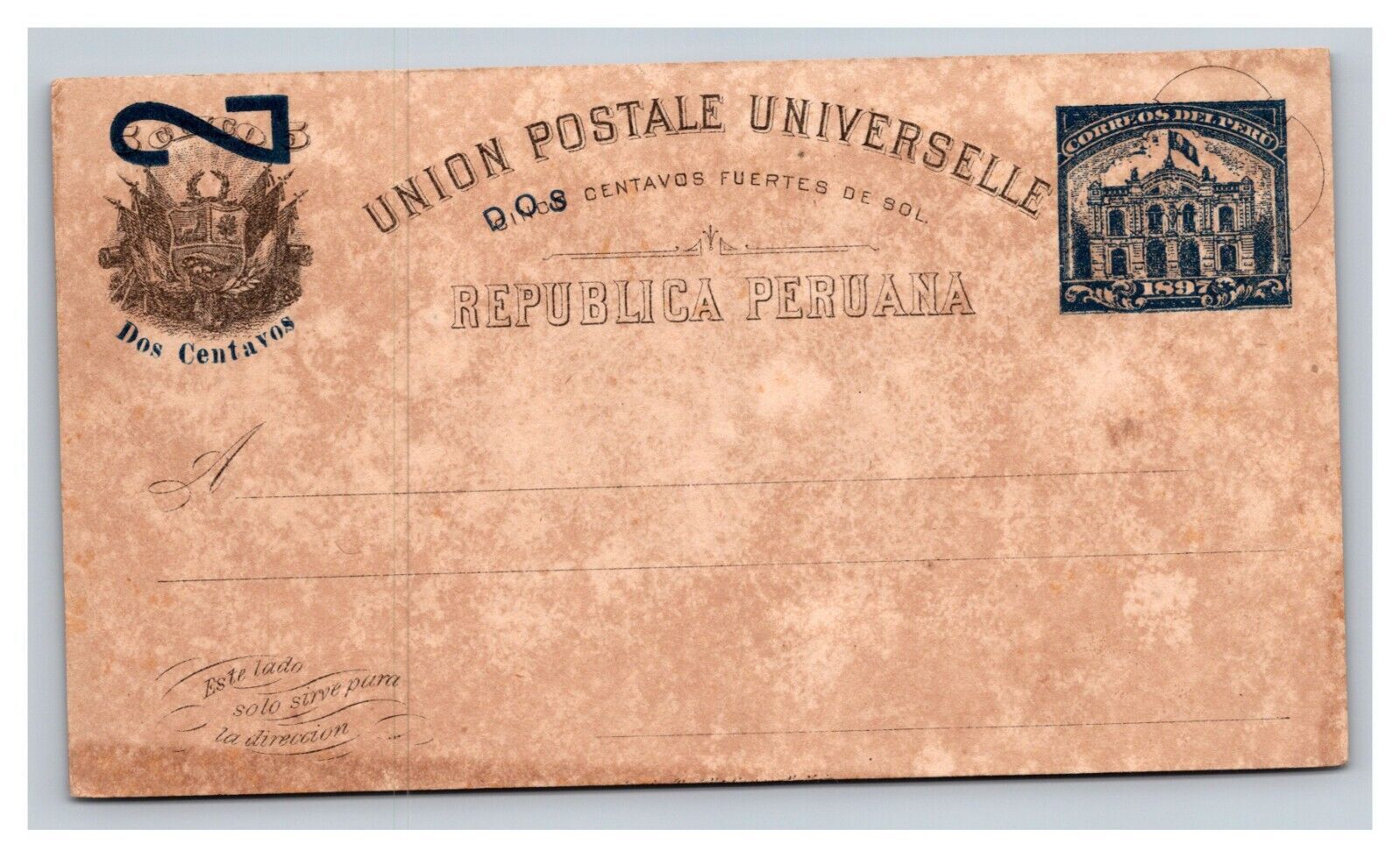 Vintage Early 1900s Private Mailing Postal Card Peruvian Blank Dos ...