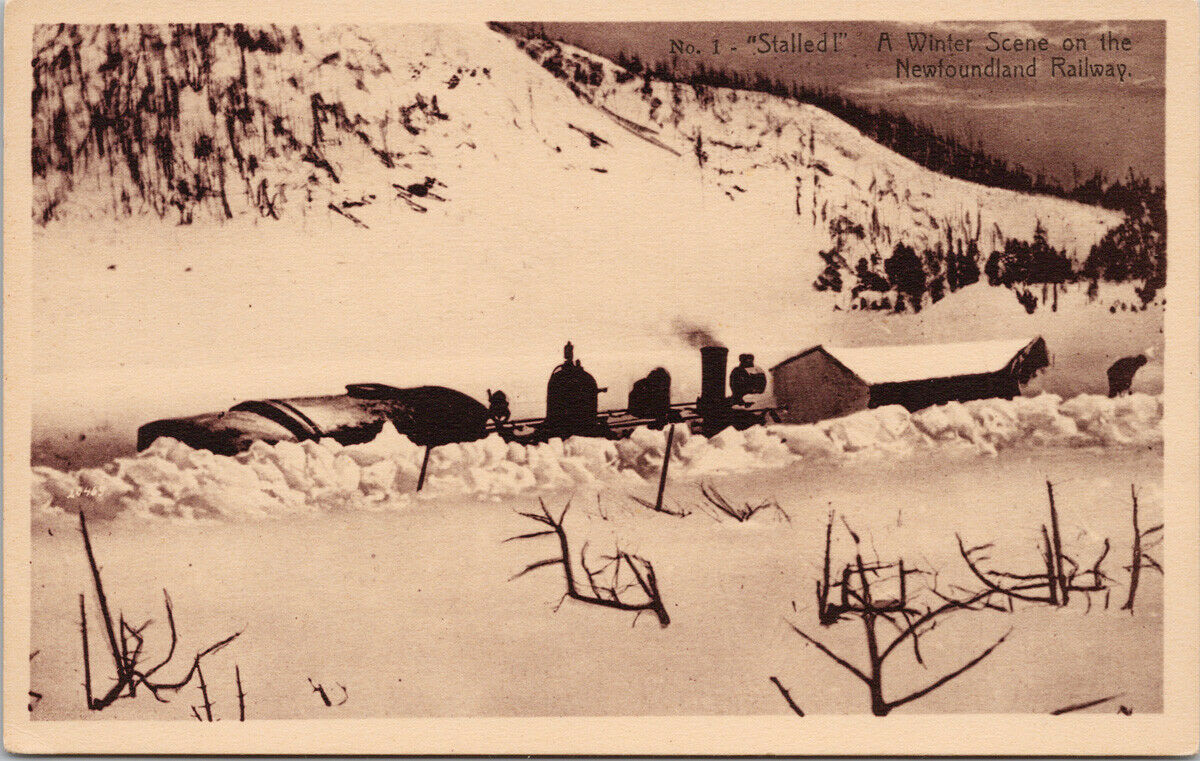 No. 1 Stalled Train Winter Scene on Newfoundland Railway NL NFLD ...