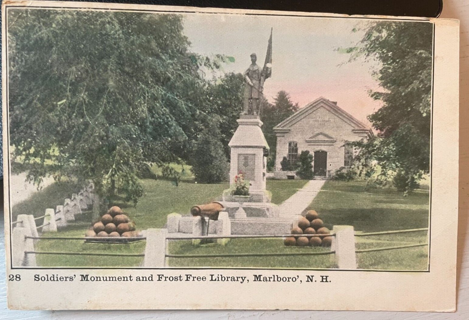 Vintage Postcard 1901-07 Civil War Soldiers Monument & Frost Library ...