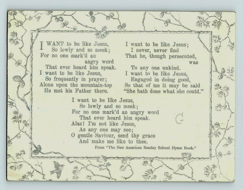 1880's-90's Victorian Religious Card Poem On Back Winter Night ...