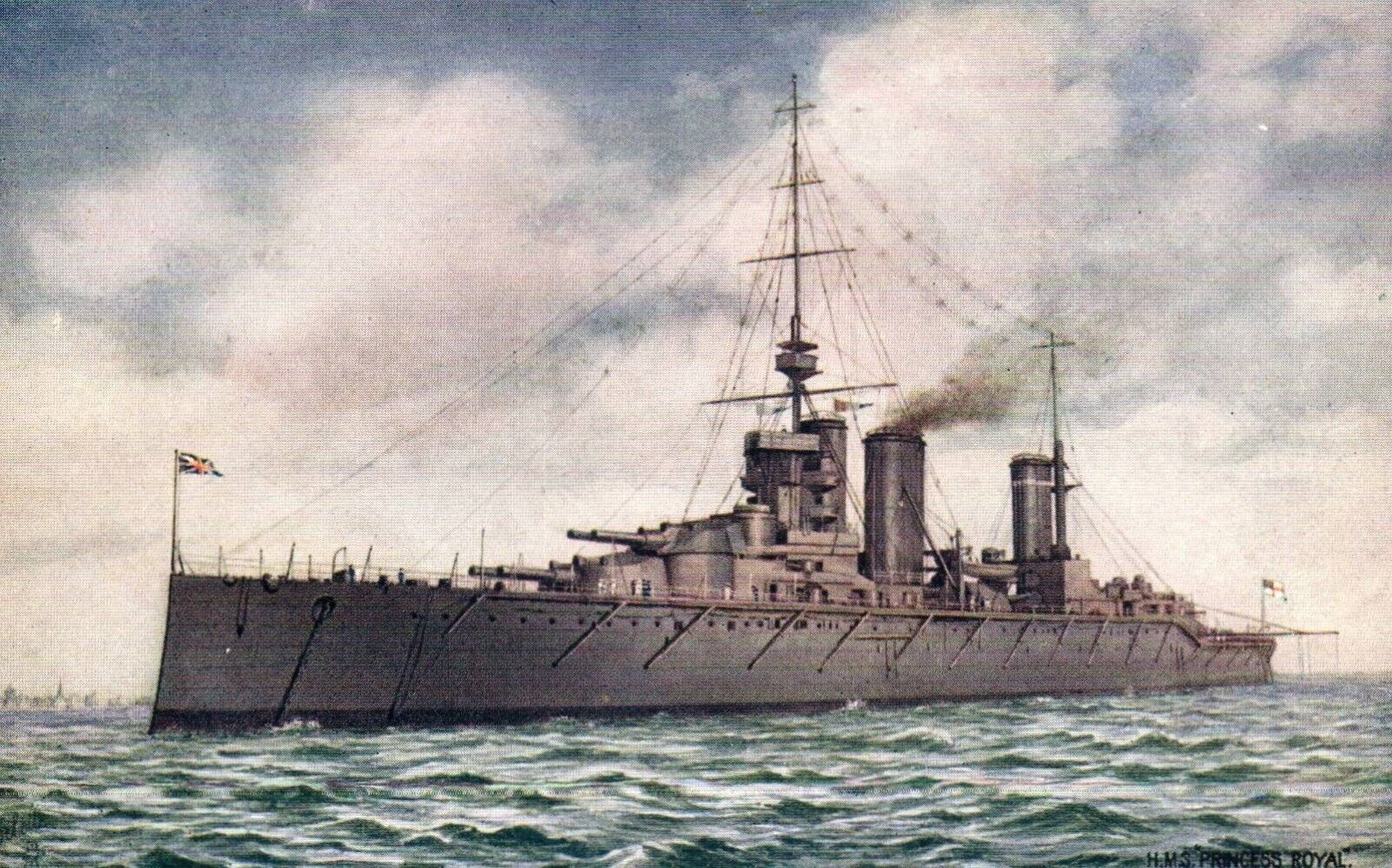 Raphael Tuck British Navy HMS Princess Royal Battle Cruiser 'Oilette' c ...