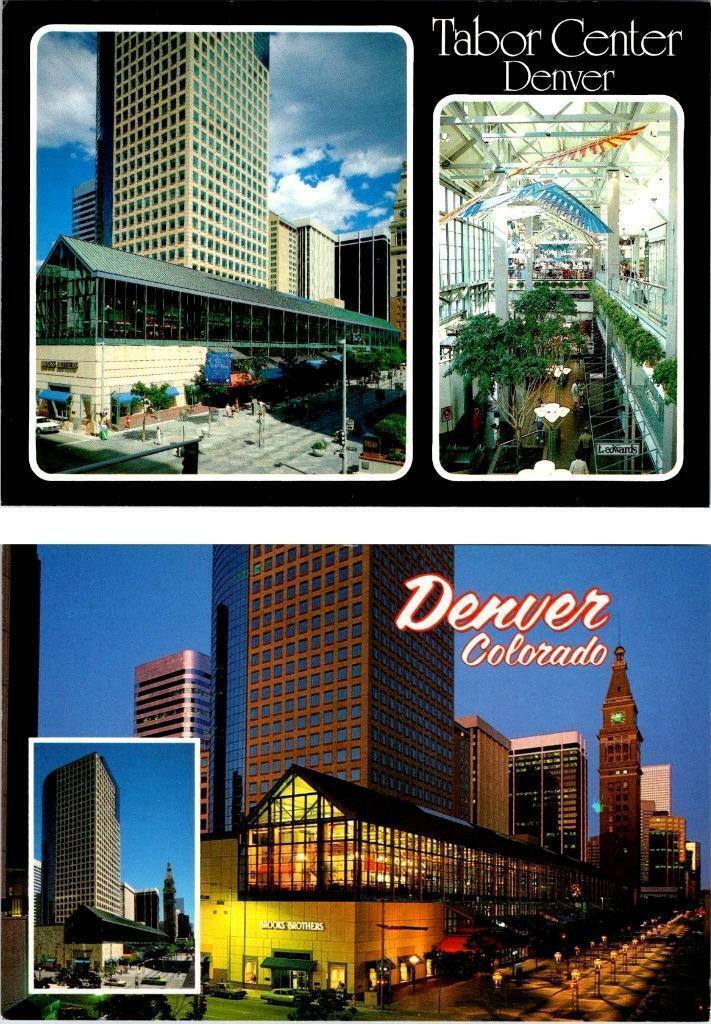 2~4X6 Postcards CO, Denver TABOR CENTER Shopping Mall DAY/NIGHT Brooks ...