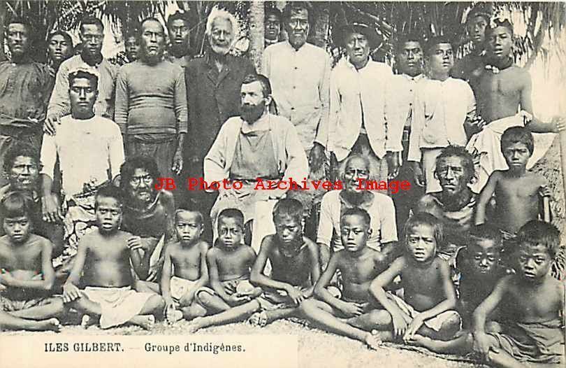 Gilbert Islands, Group of Native Children & Men in Costume | Africa ...