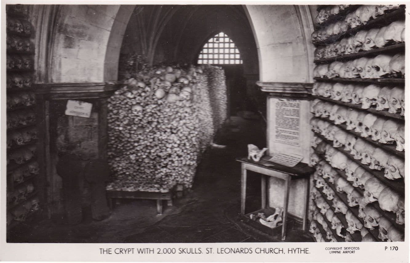 The Crypt With 2000 Skeleton Skulls Kent Real Photo Old Postcard ...