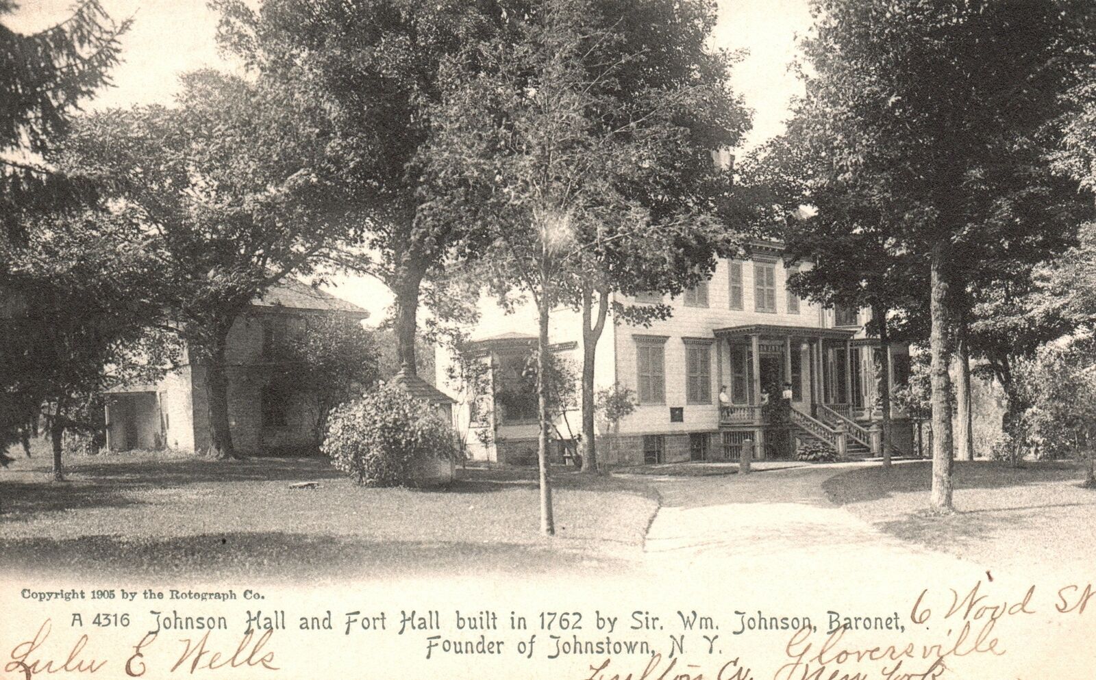 Vintage Postcard 1905 Johnson Hall & Fort Hall WM Johnson Baronet ...