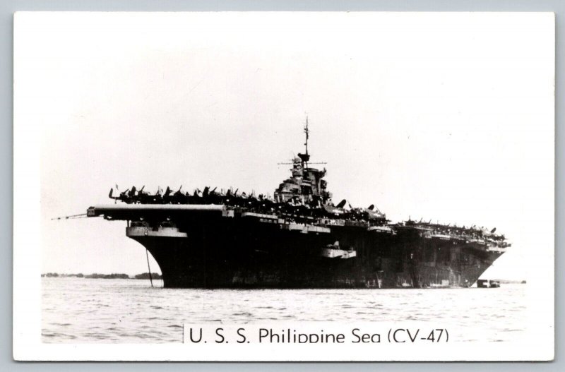 Postcard USS Philippine Sea CV-47 Navy Aircraft Carrier Naval Ship ...