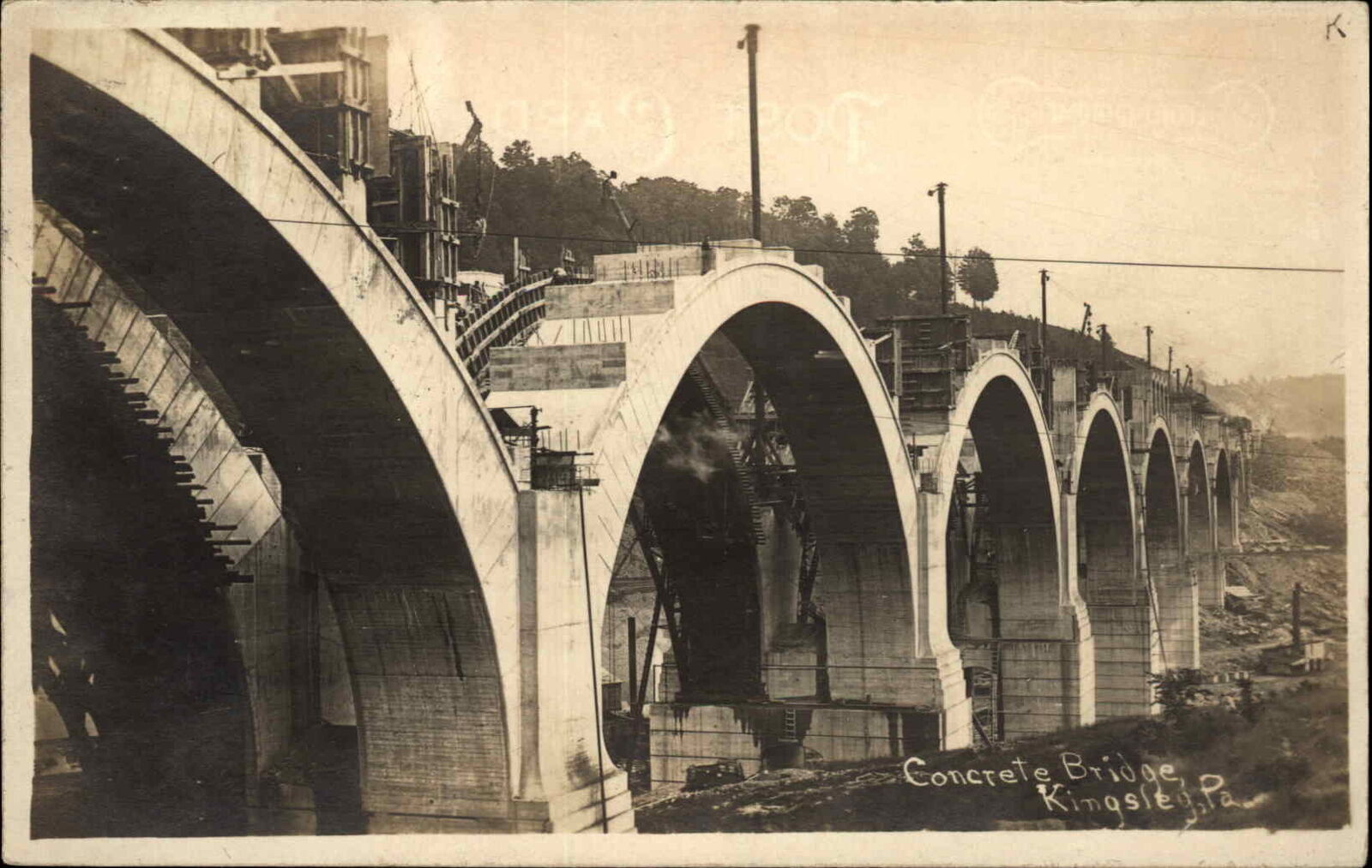 Kingsley Harford PA Bridge Construction Civil Engineering Real Photo ...