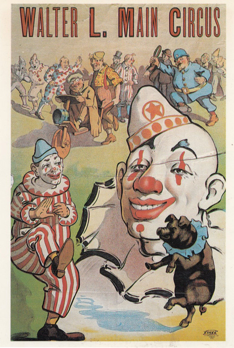 Walter Main Circus Clowns Advertising 1904 Poster 1980s Rare Postcard ...