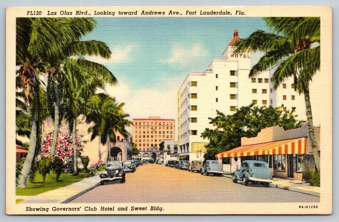 Vintage Florida Postcard - Los Olas Boulevard Fort Lauderdale | United ...