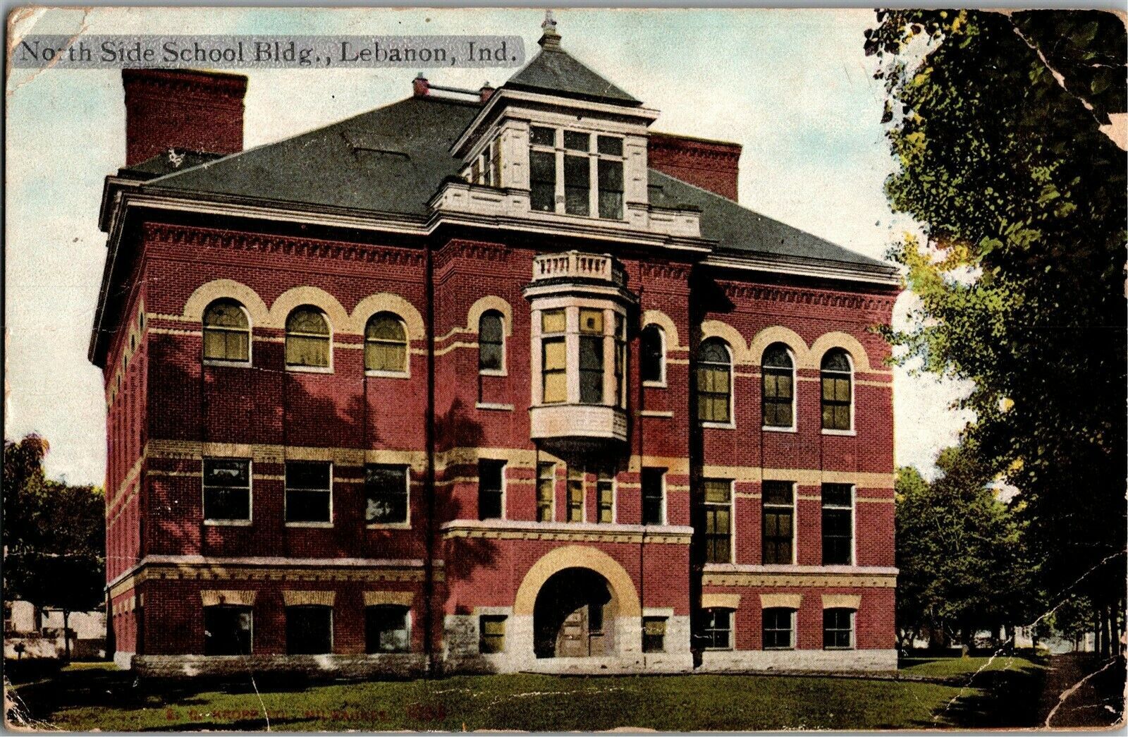 North Side School Building, Lebanon IN Vintage Postcard B73 | United ...