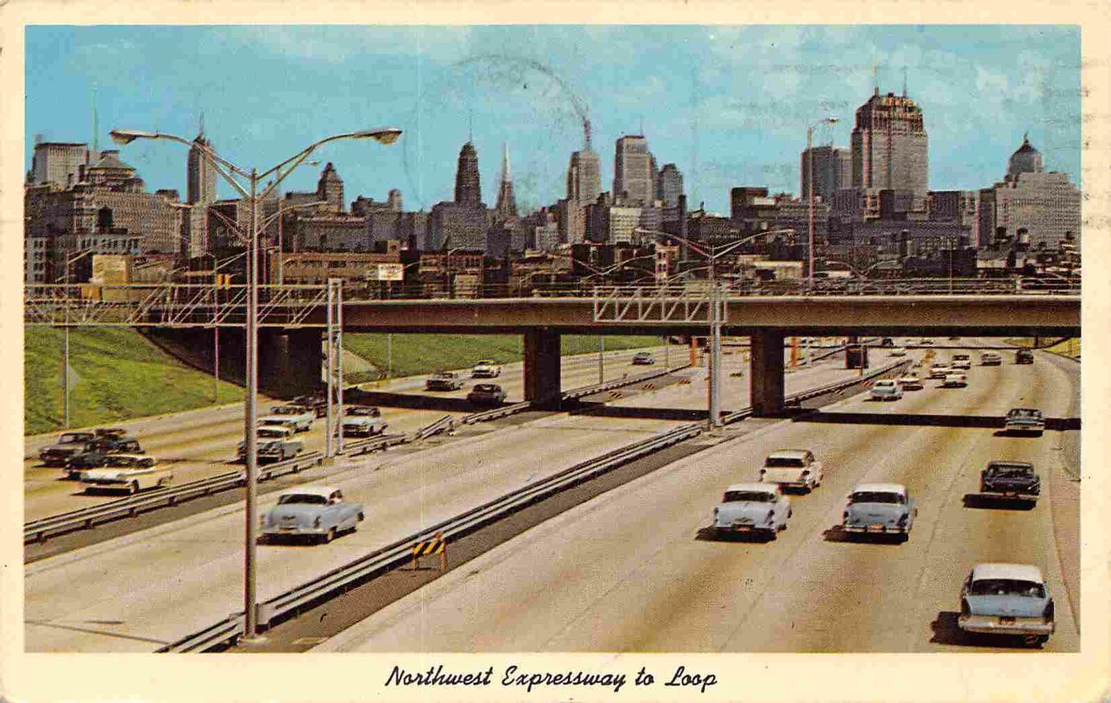 Northwest Expressway to Loop Chicago Illinois 1963 postcard | United ...