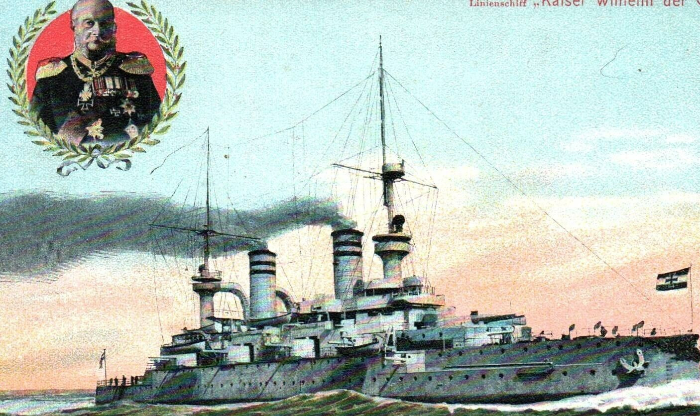 SMS Kaiser Wilhelm der Grosse German Imperial Navy Battleship WWI c ...