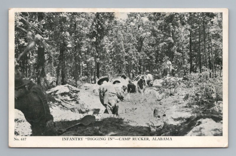 Infantry Digging Camp Rucker WWI WW1 Army Alabama Postcard | United ...