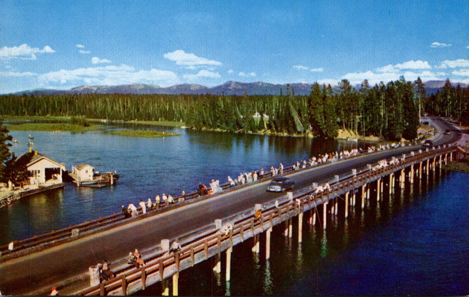Yellowstone National Park Fishing Bridge Spanning The Yellowstone River ...