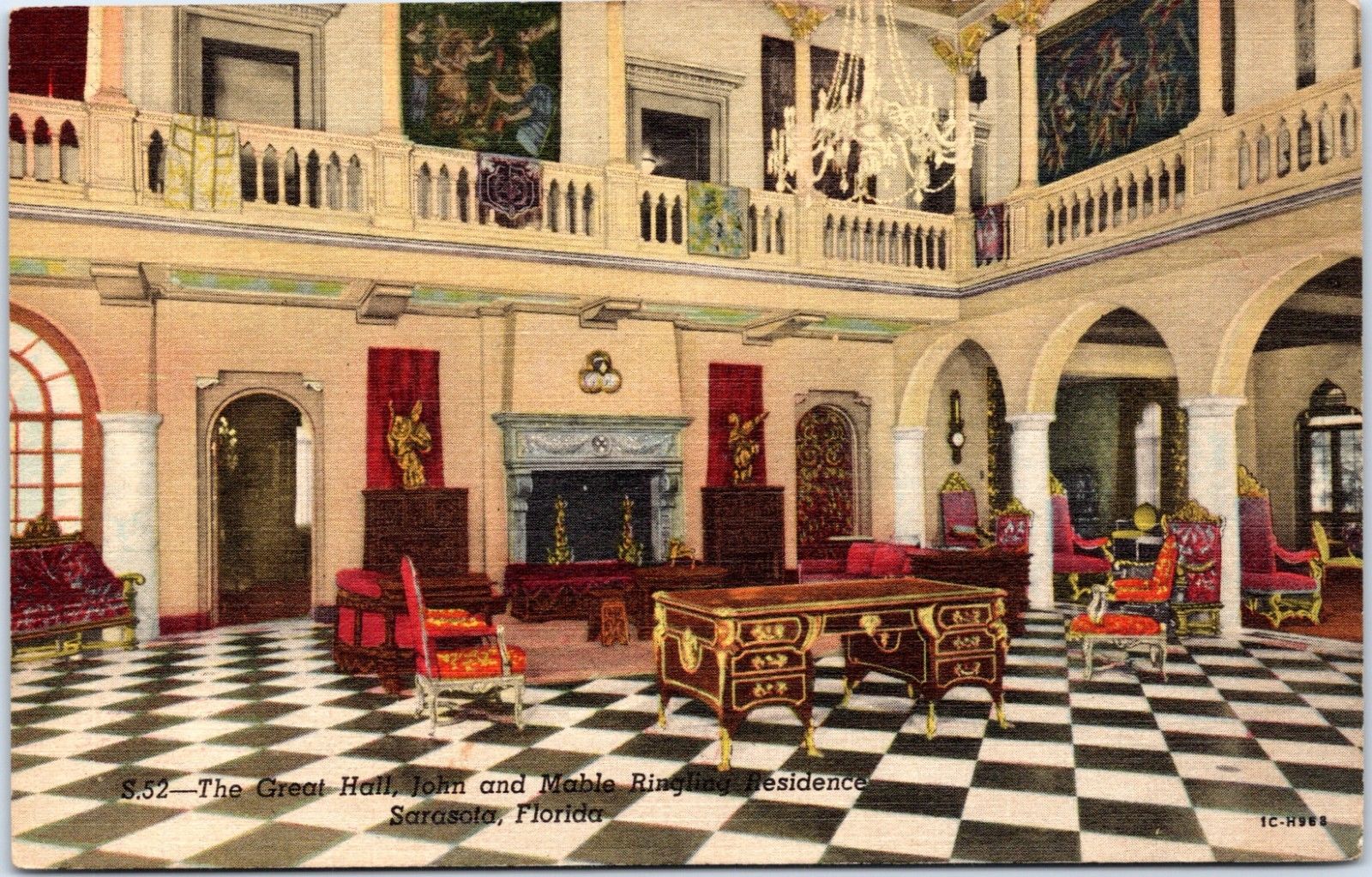 Ringling Mansion: The Great Hall, John and Mable Ringling residence ...
