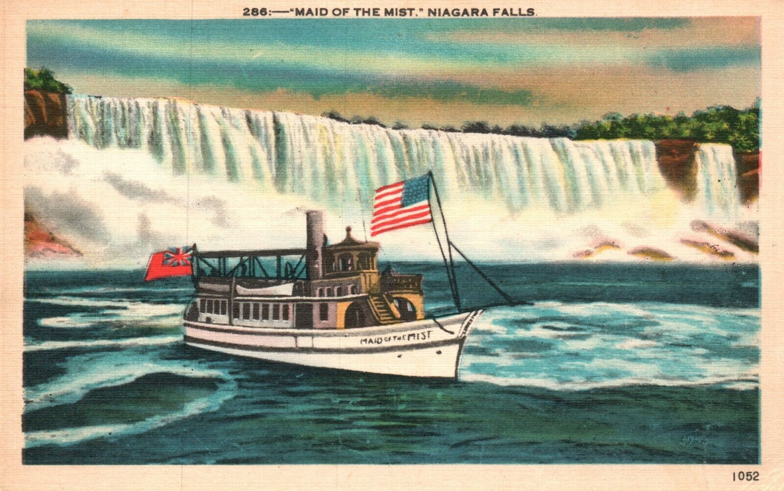 Vintage Postcard 1930's Maid of the Mist Niagara Falls NY New York Boat ...