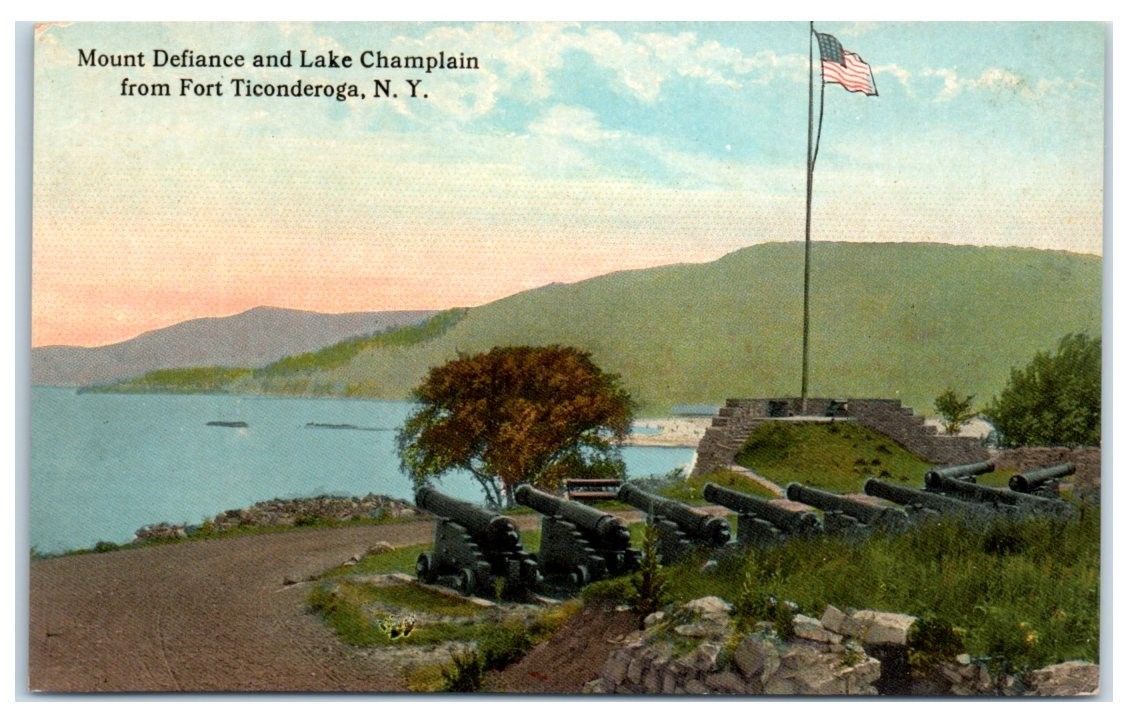 Early 1900s Mount Defiance & Lake Champlain from Fort Ticonderoga, NY ...