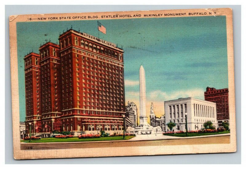 Vintage 1939 Postcard New York State Office Building & Statler Hotel ...