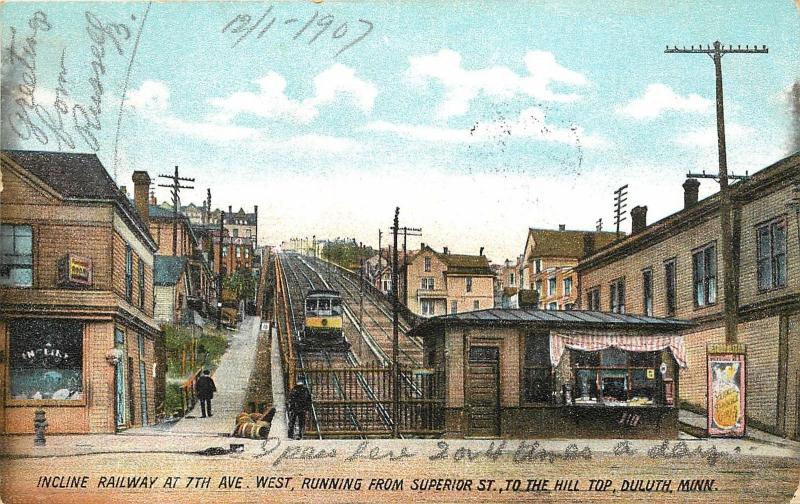 Postcard Incline Railway at 7th Ave. West running from Superior St ...