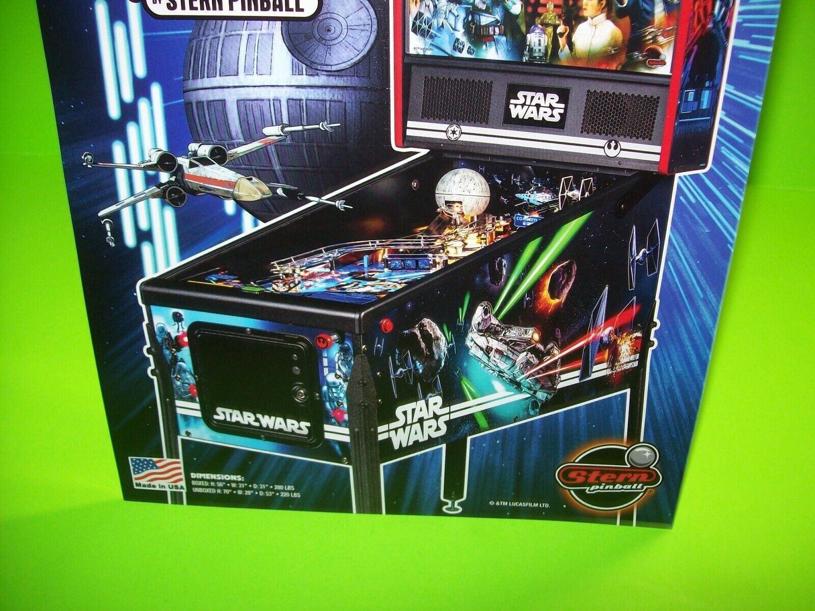 Star Wars PIN Pinball FLYER Home Model Original Game Artwork Sheet ...