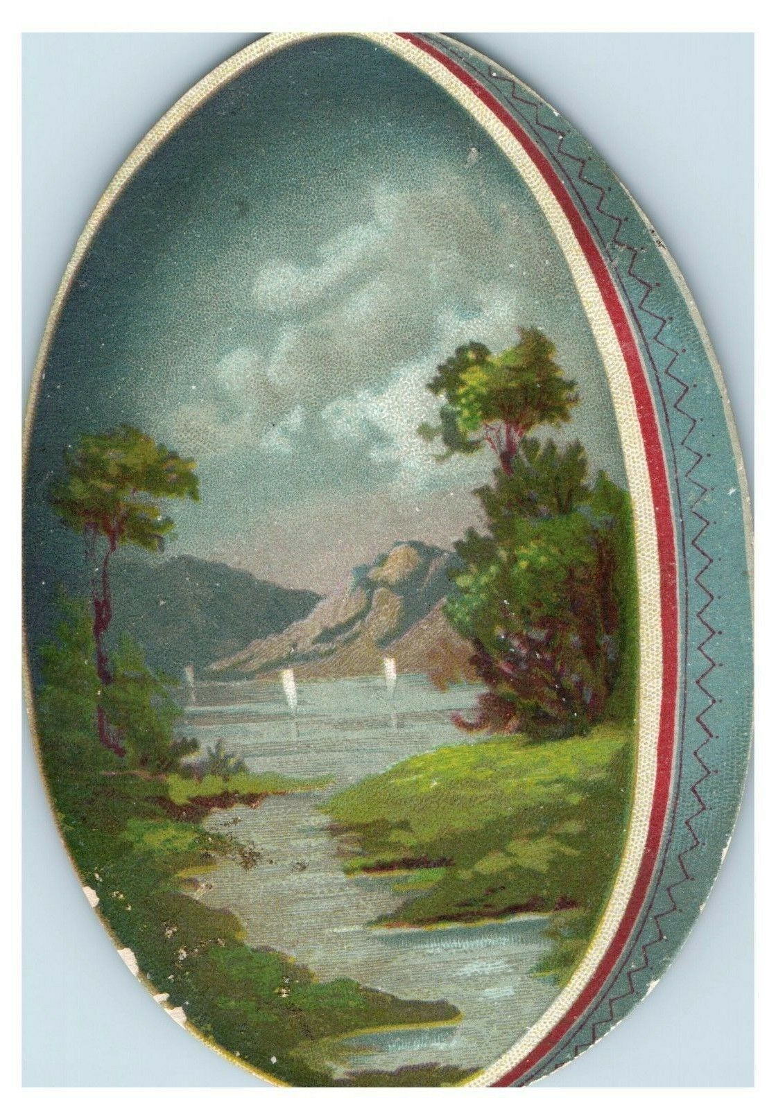 1880's Lovely Die-Cut Poor Man's Easter Egg Dyes Victorian Trade Card ...