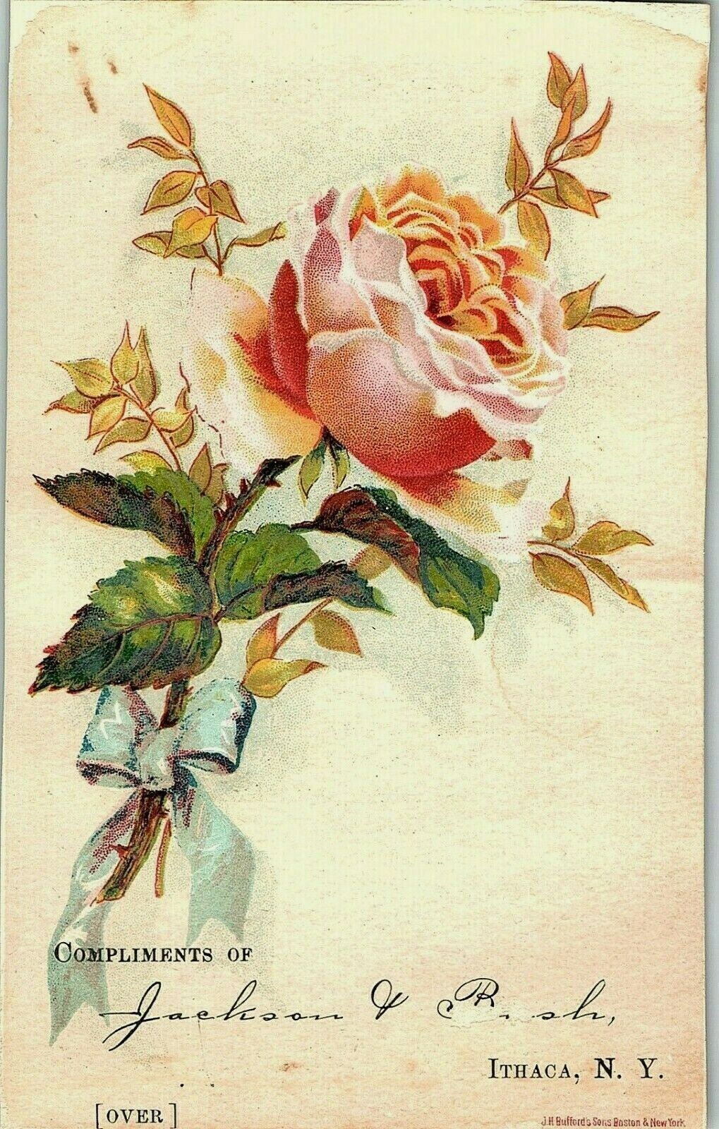 1870's-80's Terry's Scissors & Shears List On Back Beautiful Rose Image ...