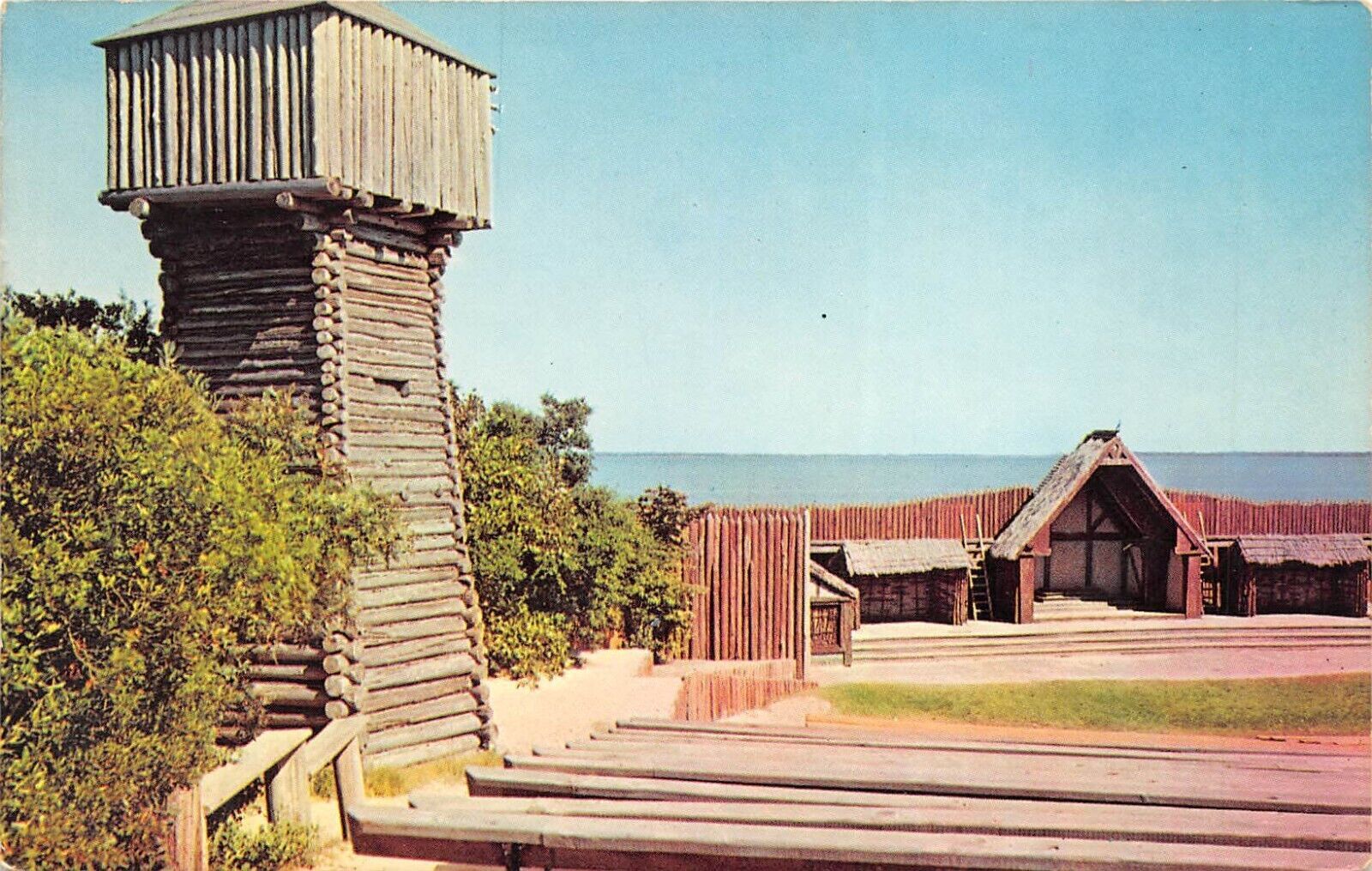 Manteo North Carolina 1966 Postcard Fort Raleigh Amphitheatre Roanoke ...