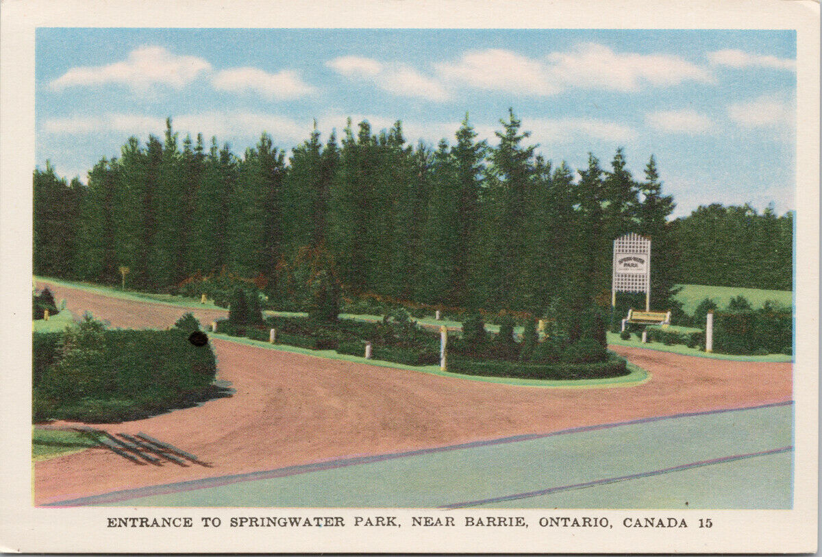 Springwater Park Entrance near Barrie Ontario ON Unused Jack Bain ...