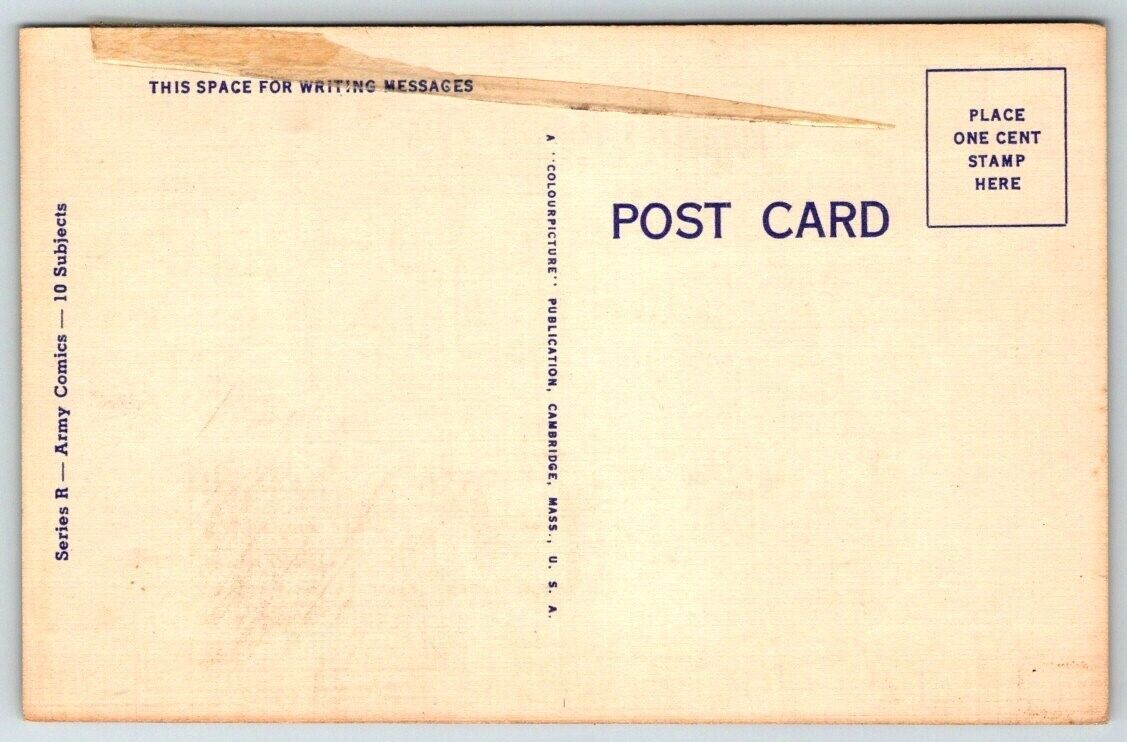 Vintage Saucy Cartoon Humor Postcard - US Army - WW2 - | United States ...