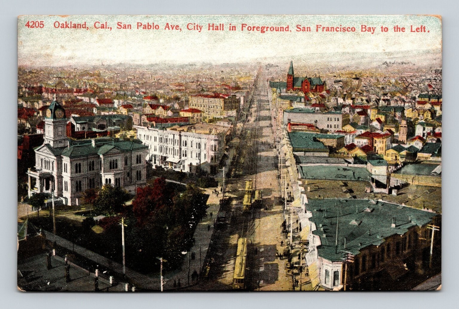 Vintage Oakland CA Postcard San Pablo Ave City Hall & Bay View | United ...