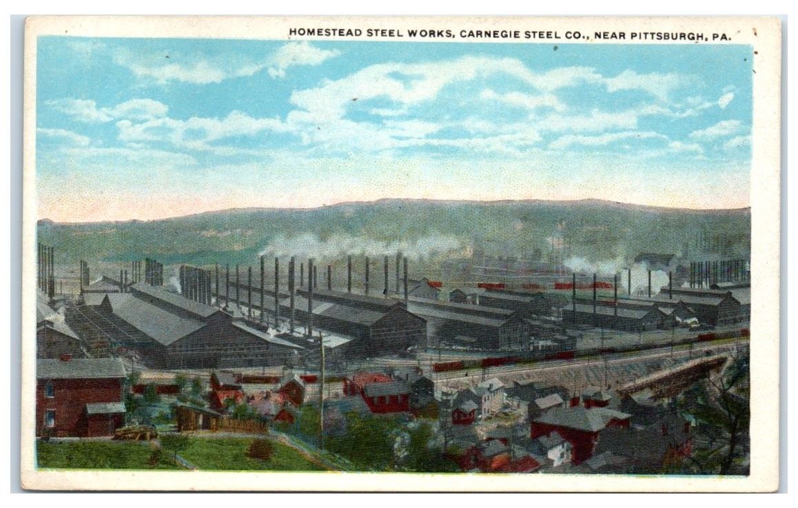 1922 Homestead Steel Works, Carnegie Steel Co. near Pittsburgh, PA ...