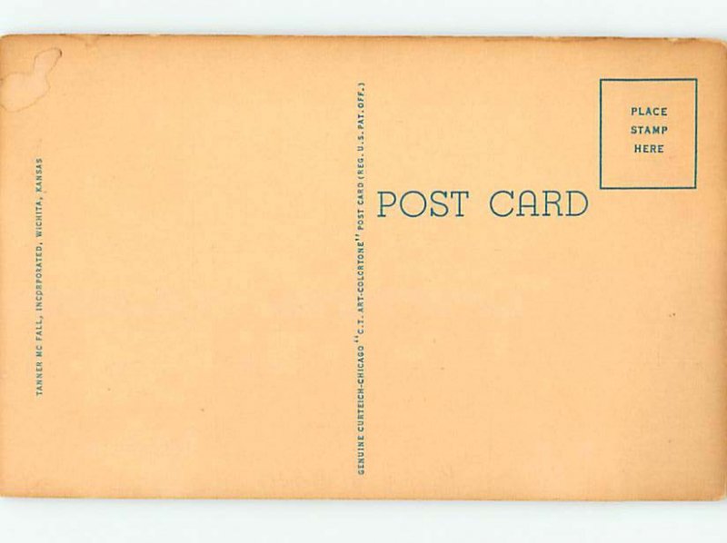 Linen POST OFFICE SCENE Wichita Kansas KS AF1029 | United States ...