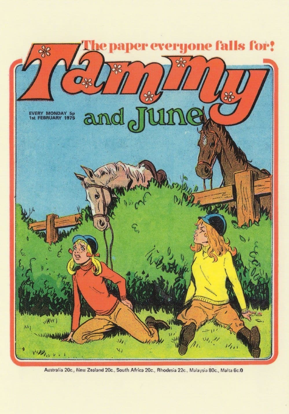 Tammy Show Jumping Disaster 1970s Girls Comic Book Postcard | Topics ...