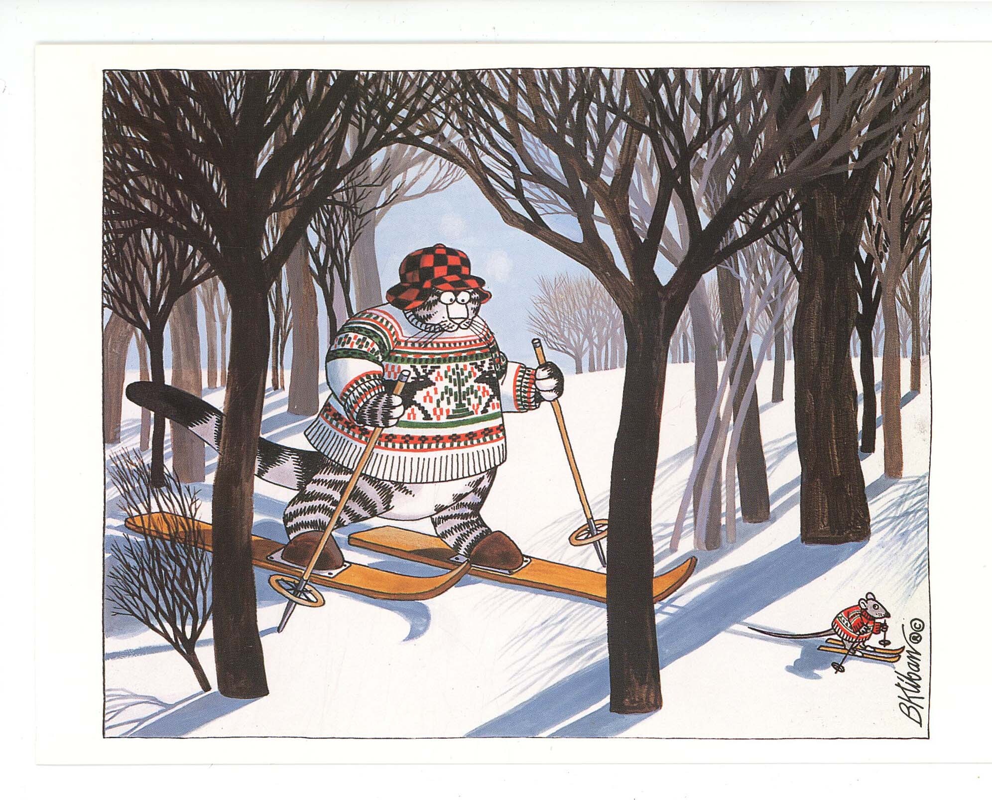 Kliban's Cats - Cat and Mouse. Artist: Judith Kamman Kliban (6.50" X 4. ...