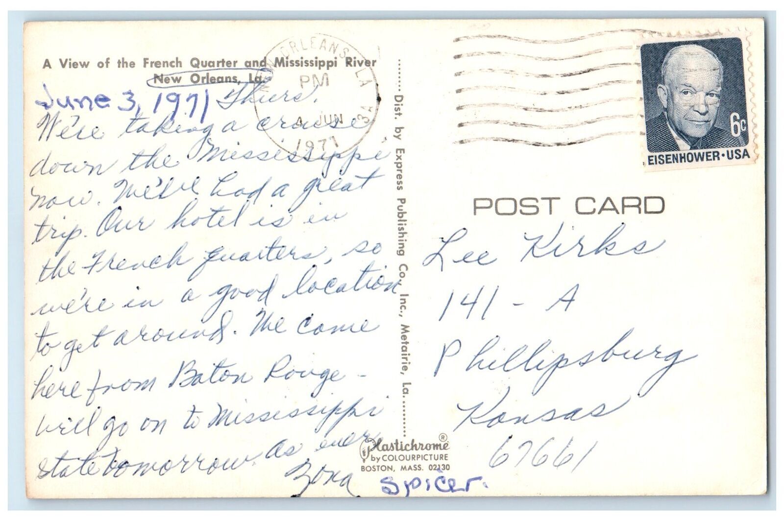 1971 Greetings From New Orleans Louisiana LA Posted French Quarter View ...