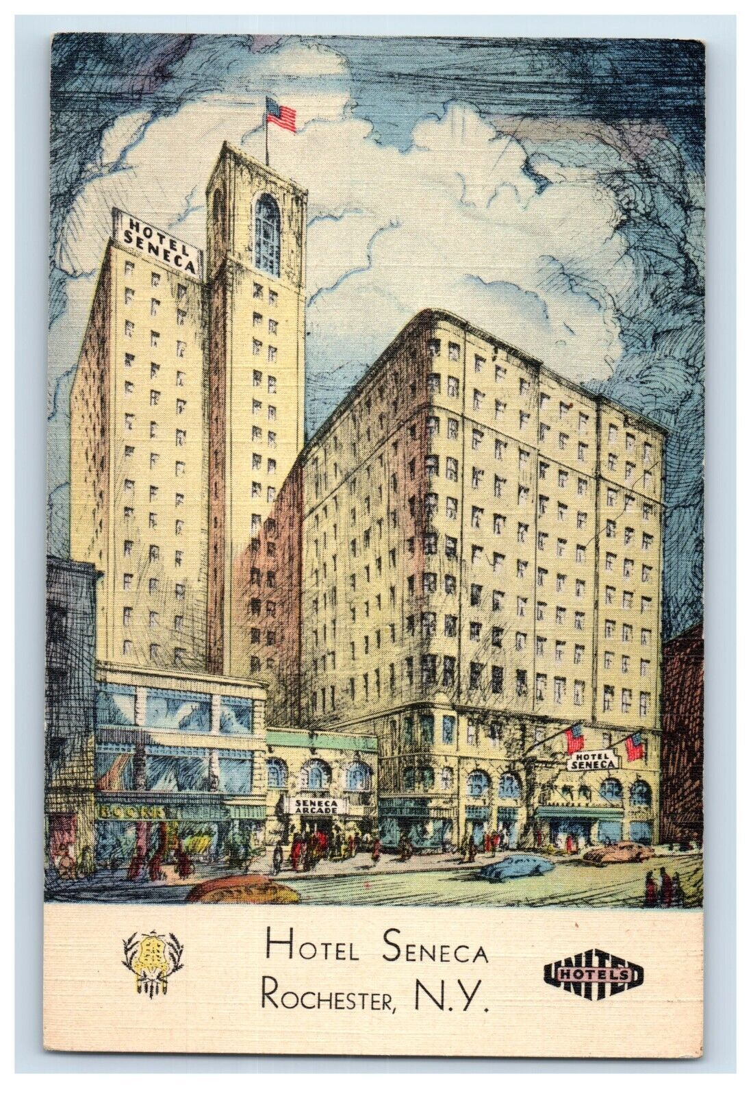 Vintage Park Hotel Seneca Rochester Art Deco, NY. Original Vintage ...