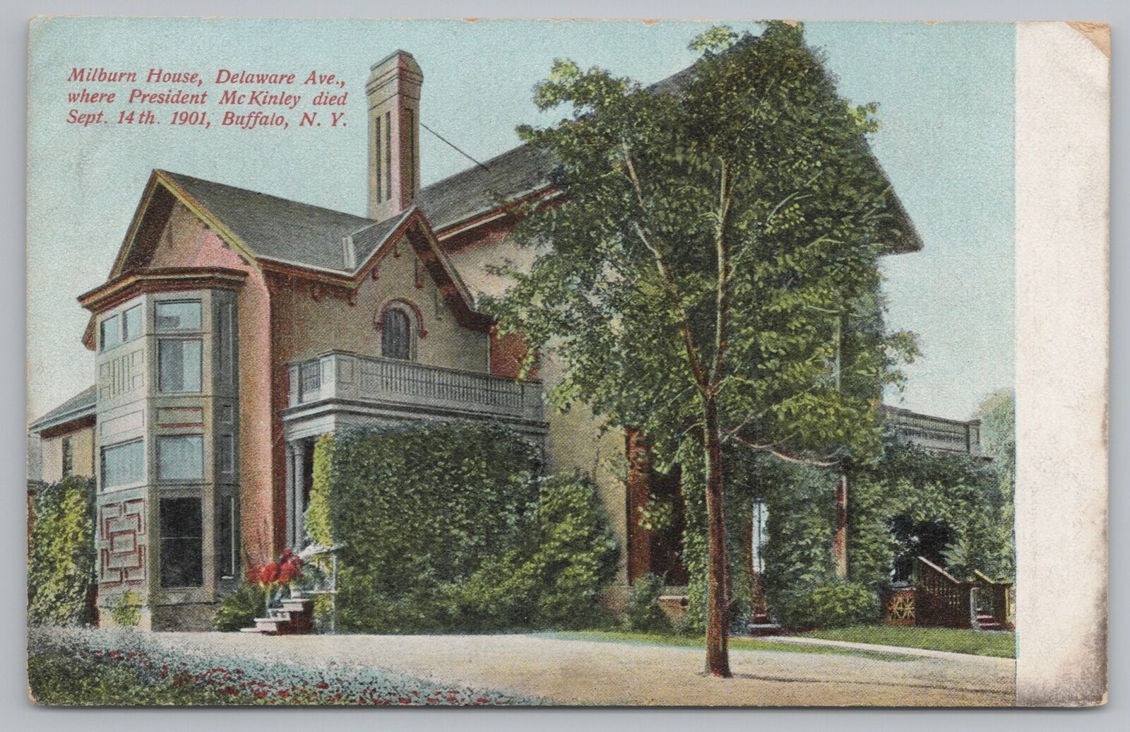 Buffalo New York~Milburn House~President McKinley Died~Vintage Postcard ...