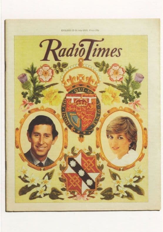 Radio Times Prince Charles Princess Diana Royal Wedding BBC Postcard ...