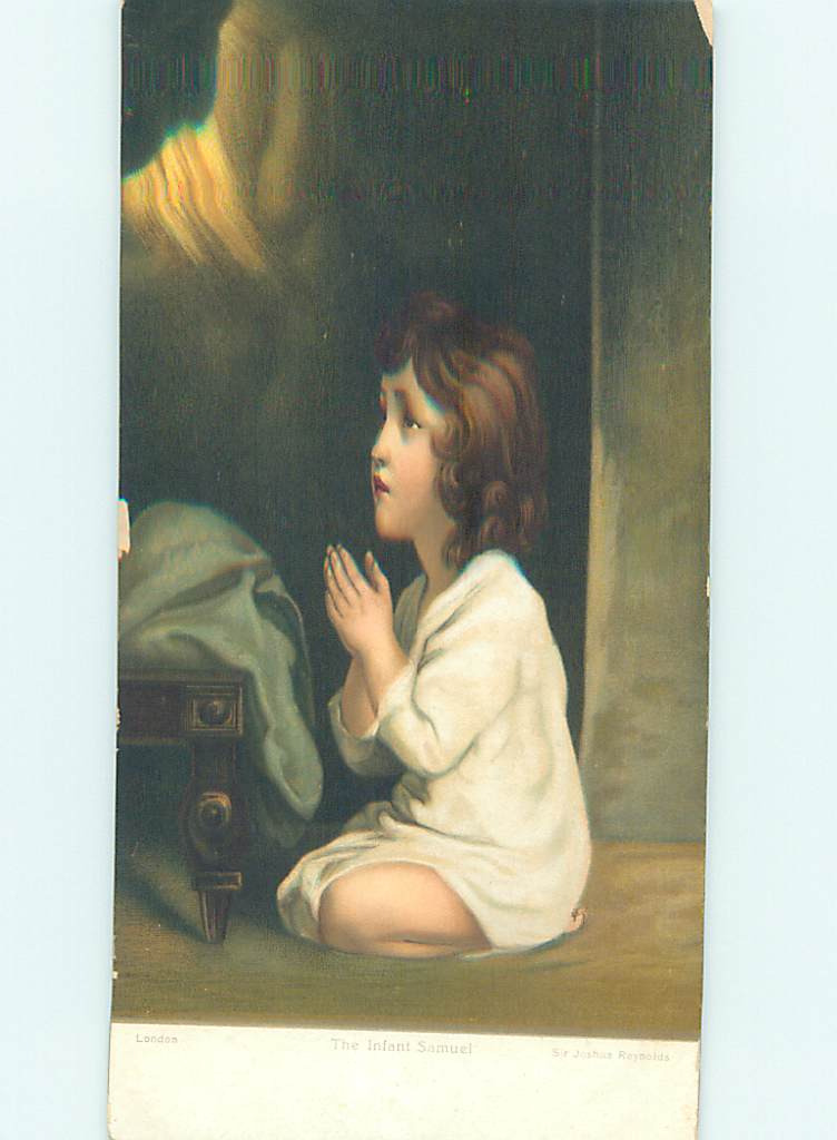 Pre-Linen Signed SIR Joshua Reynolds - the Infant Samuel - BOY Praying ...