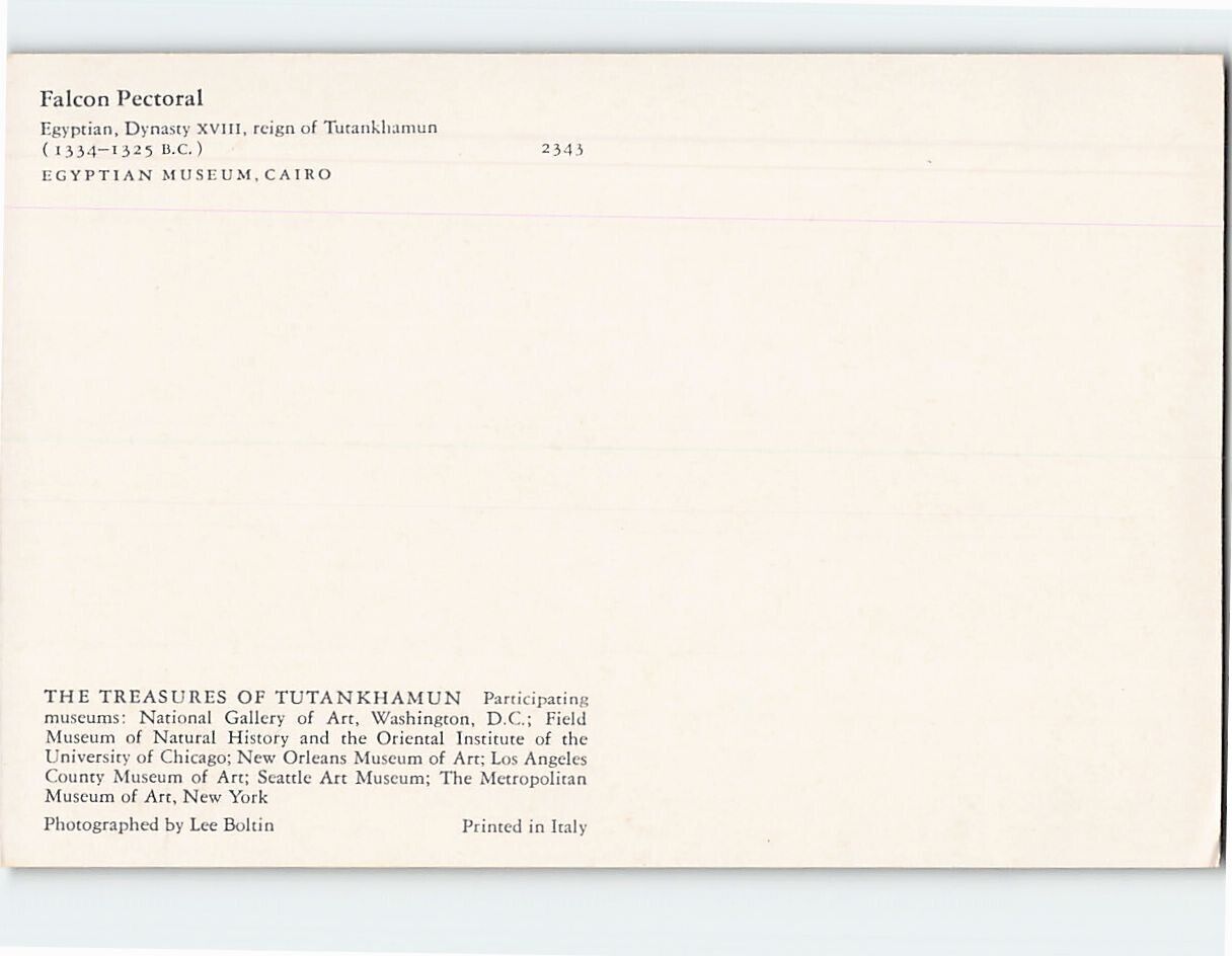 Postcard Falcon Pectoral, Egyptian Museum, Cairo, Egypt | Africa ...