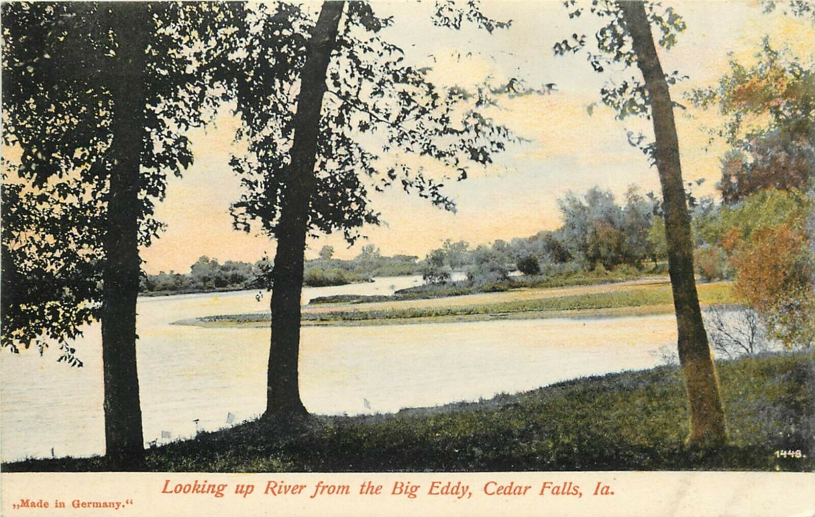 Wheelock Postcard; Looking up River from the Big Eddy, Cedar Falls IA ...