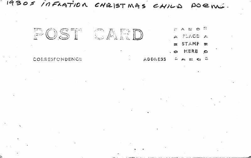 1930s Inflation Christmas Child Poem RPPC Photo Postcard 7073 | Other ...