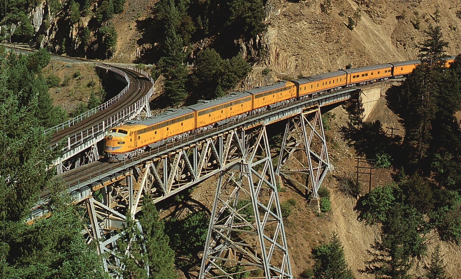 Union Pacific Excursion Train A-B-E Crossing Keddie Wye Bridge Vintage ...
