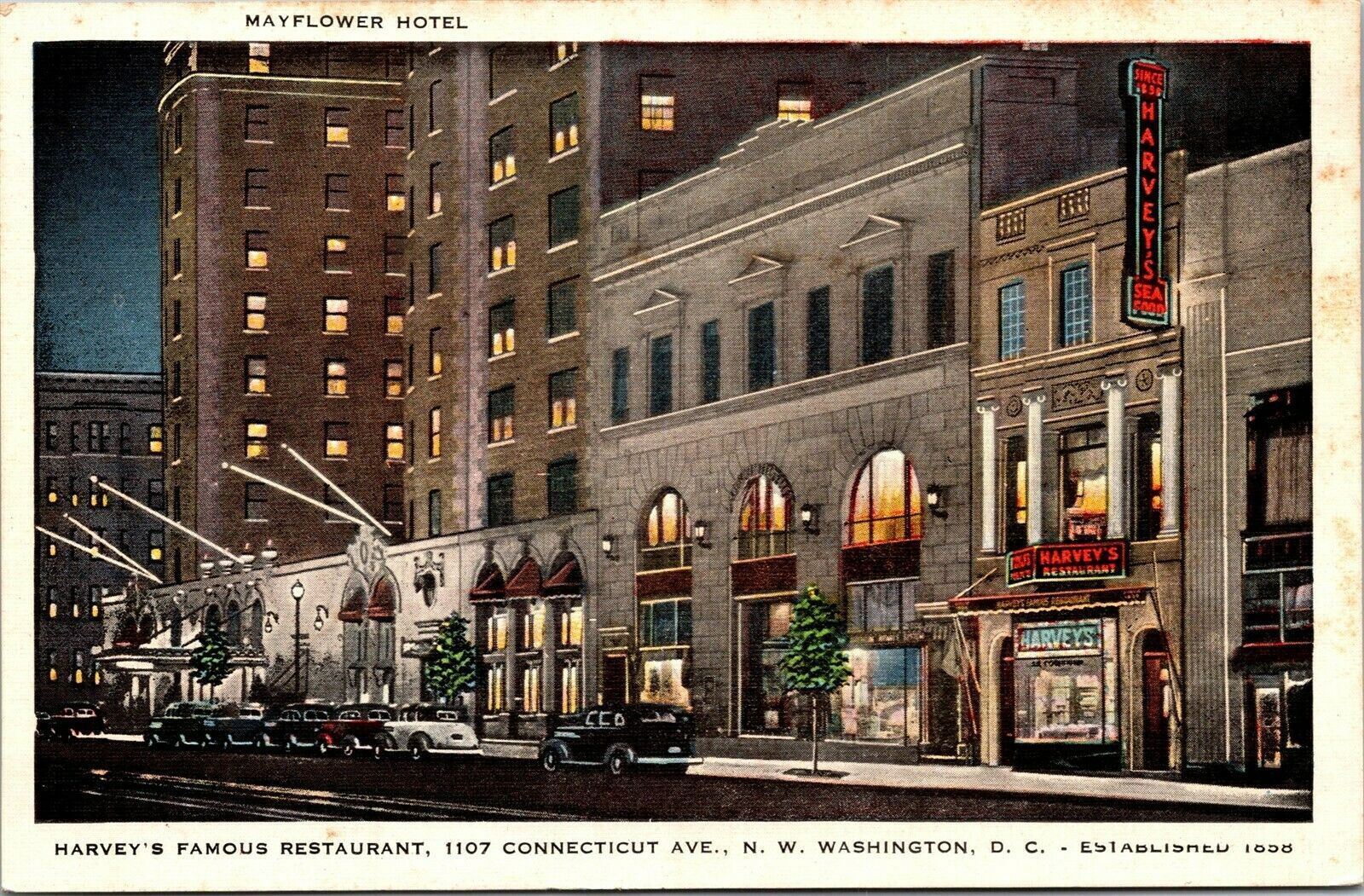 Vtg Washington DC Harvey's Famous Restaurant Mayflower Hotel 1930s ...