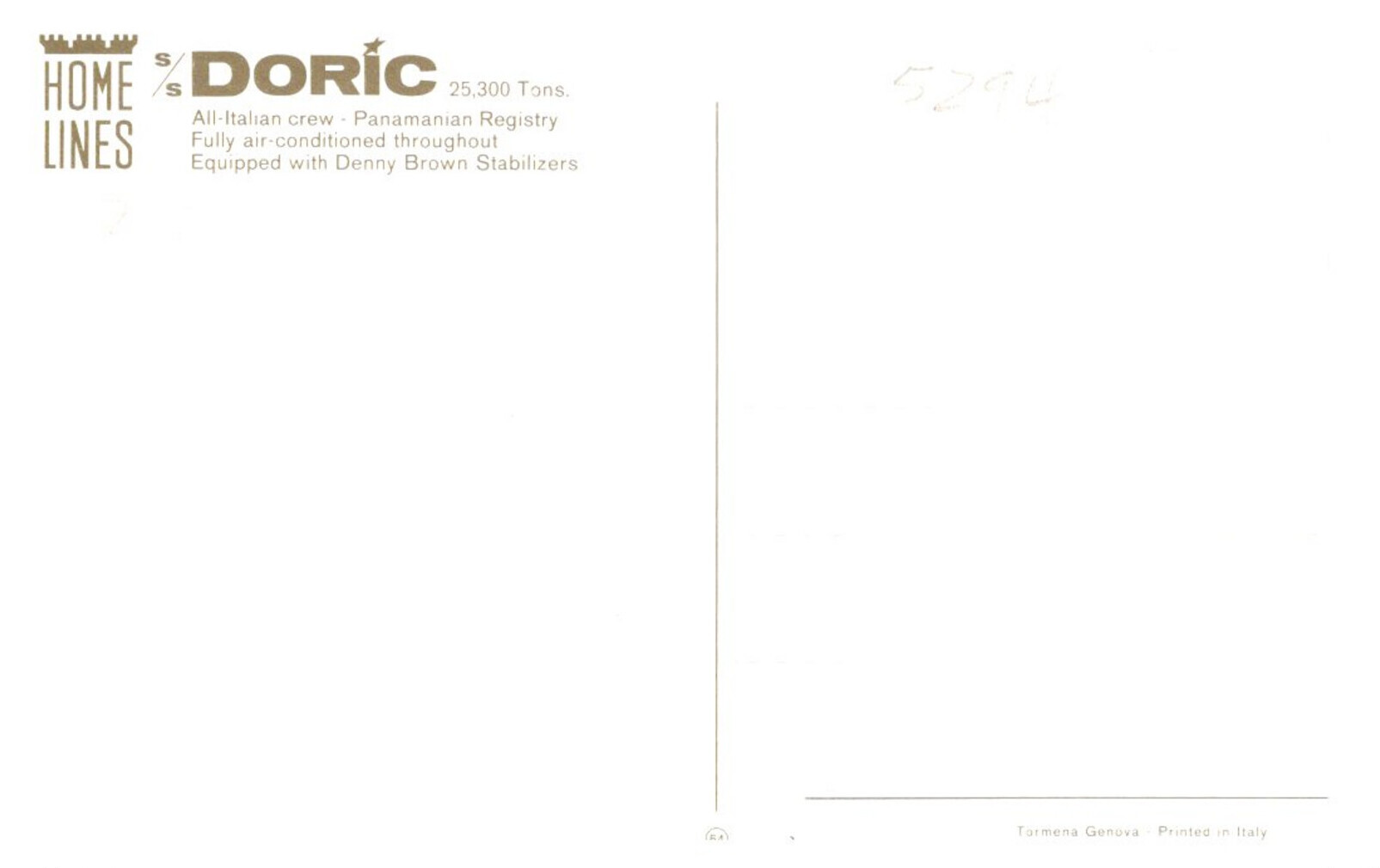 S.S. Doric , Home Lines | Topics - Transportation - Other / Unsorted ...