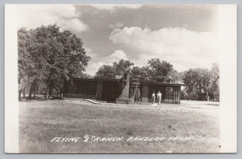 Bandera Texas~Flying L Ranch Rtesort~Couple in Front~1940s RPPC ...
