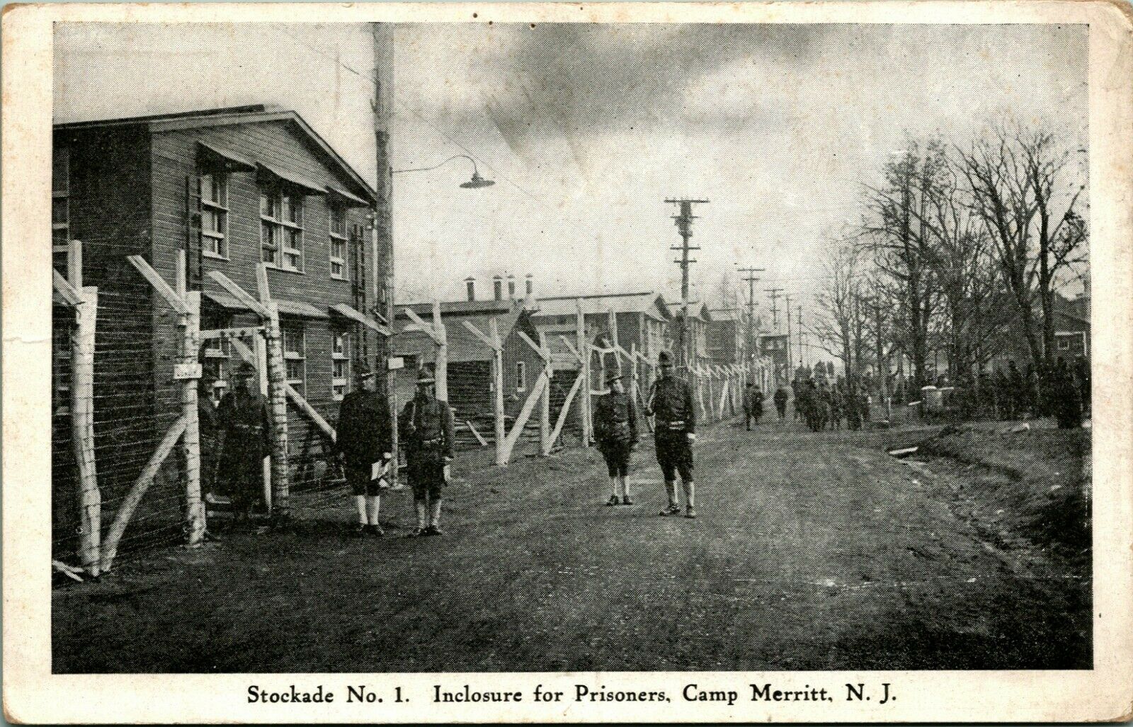 Stockade Number 1 Building Camp Merritt New Jersey NJ UNP WW1 Era WB ...
