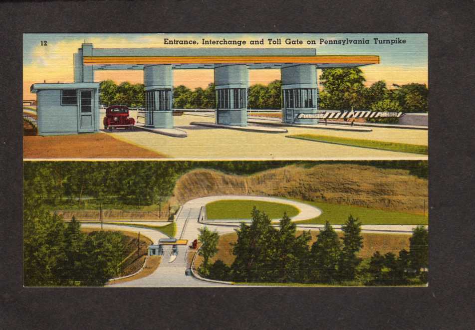 PA Entrance Toll Gate Pennsylvania Turnpike Linen Postcard | United ...
