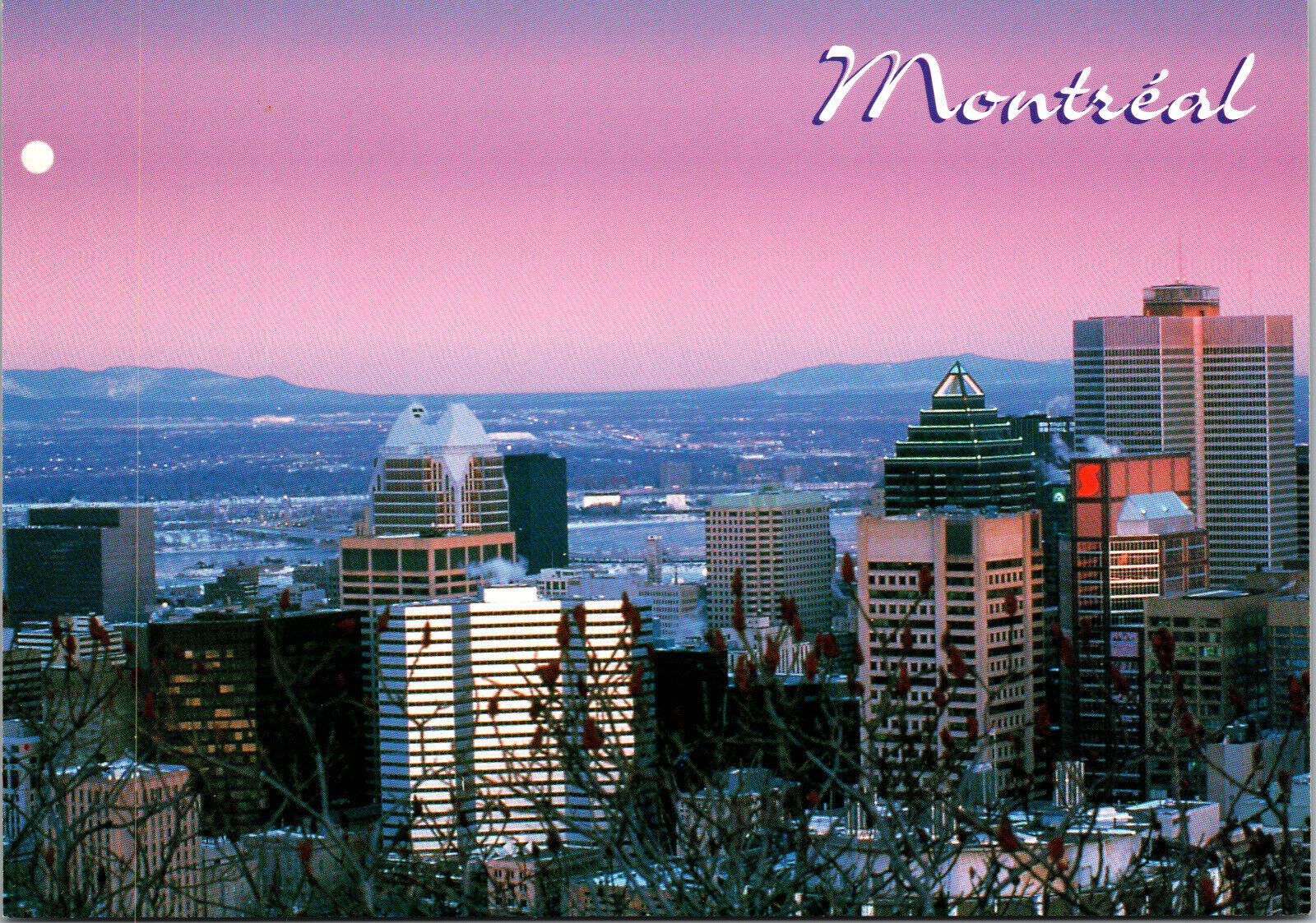 Montreal Downtown and in the distance the mountains of Monteregie c1980 ...